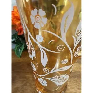 jeanette | Dining | Jeannette Marigold Carnival Glass Pitcher Etched ...